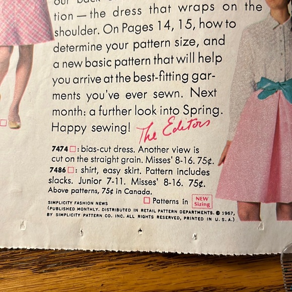 Simplicity | Other | Vtg 967 Simplicity Fashion News Magazine February ...